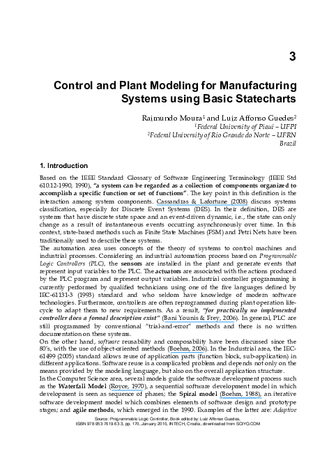 (PDF) Control and plant modeling for manufacturing systems using ...