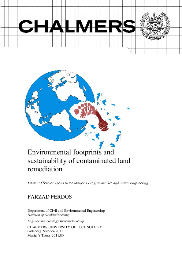 (PDF) Environmental footprints and sustainability of contaminated land ...