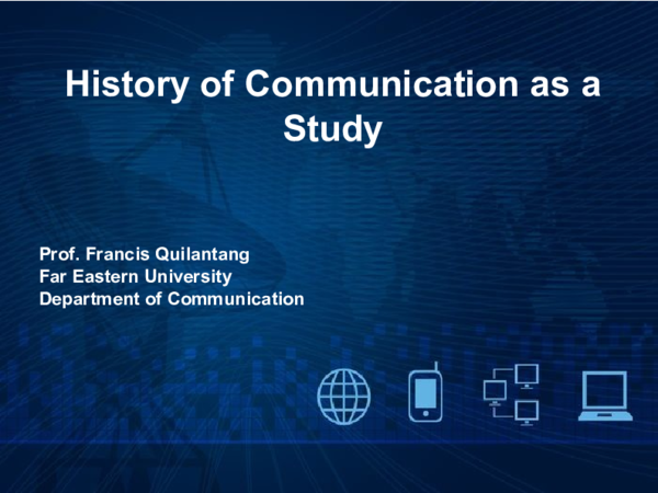 (PPT) History of communication study