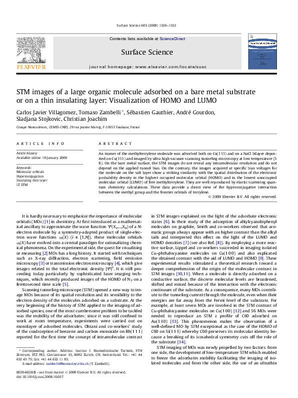(PDF) STM images of a large organic molecule adsorbed on a bare metal ...
