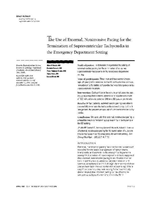 (PDF) The use of external, noninvasive pacing for the termination of ...