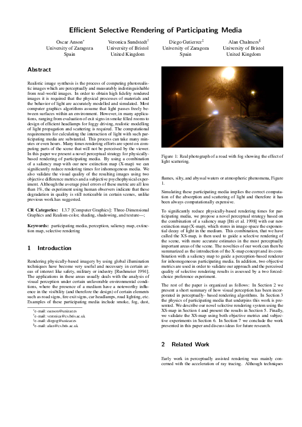 (PDF) Efficient selective rendering of participating media