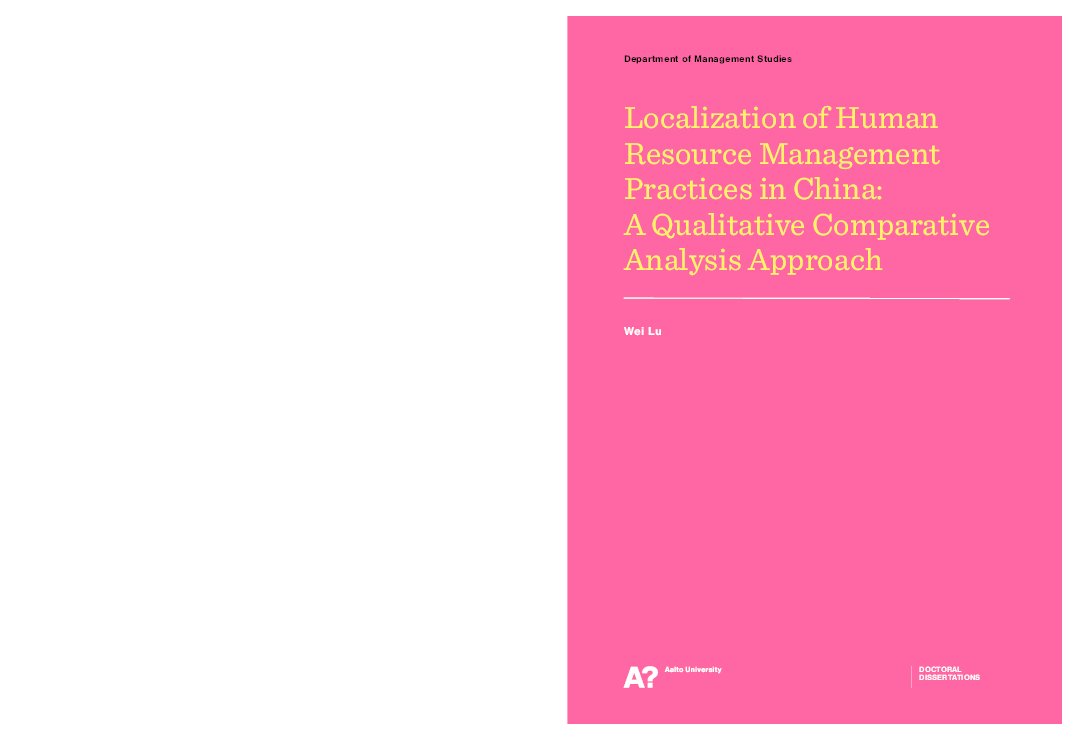 (PDF) Localization of Human Resource Management Practices in China A ...