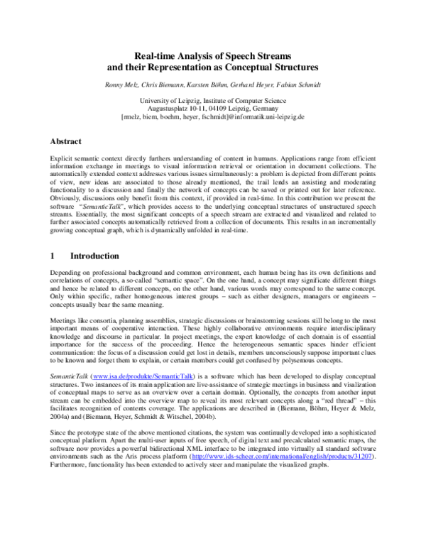 (PDF) Real-time Analysis of Speech Streams and their Representation as Conceptual Structures ...