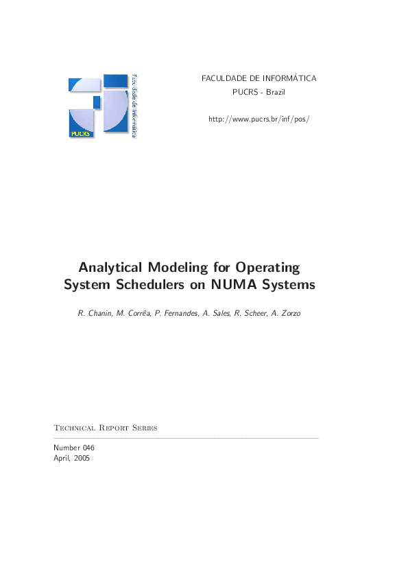 Pdf Analytical Modeling For Operating System Schedulers On Numa Systems