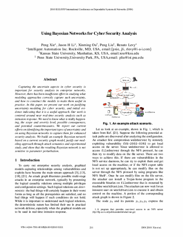 Pdf Using Bayesian Networks For Cyber Security Analysis