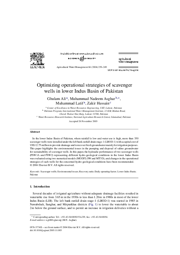 (PDF) Optimizing operational strategies of scavenger wells in lower ...