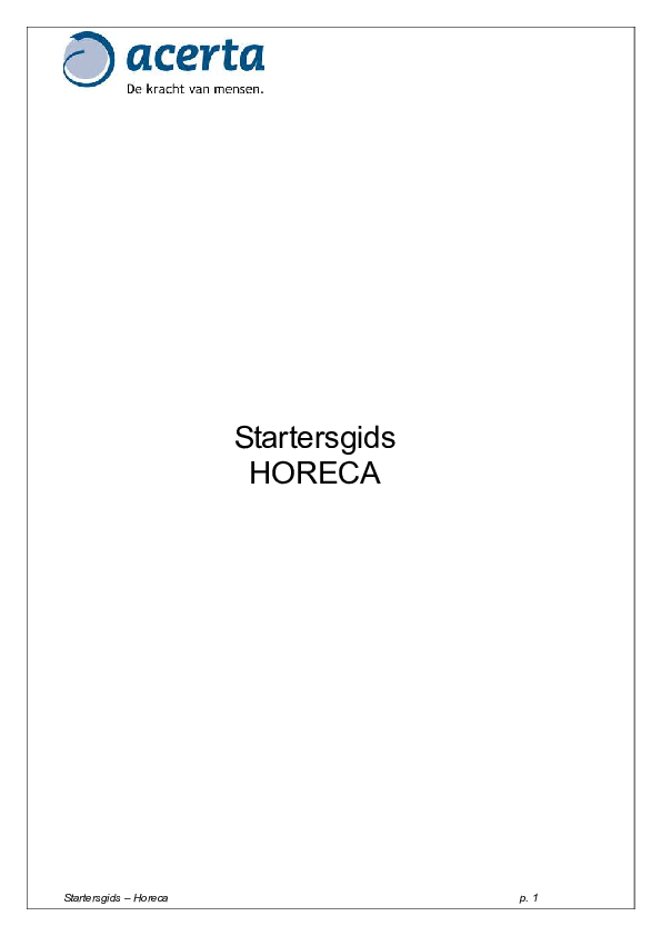 (PDF) Startersgids HORECA