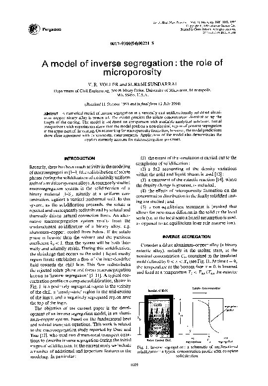 (PDF) A model of inverse segregation: the role of microporosity