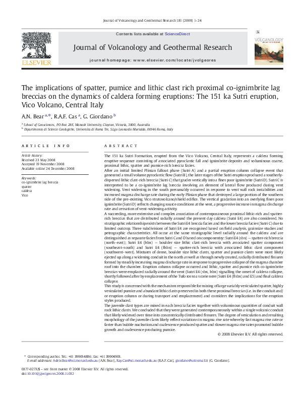 (PDF) The implications of spatter, pumice and lithic clast rich ...