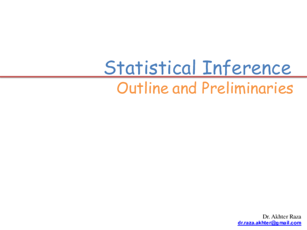 (PDF) Statistical Inference Outline and Preliminaries