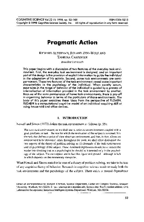 (PDF) Pragmatic Action