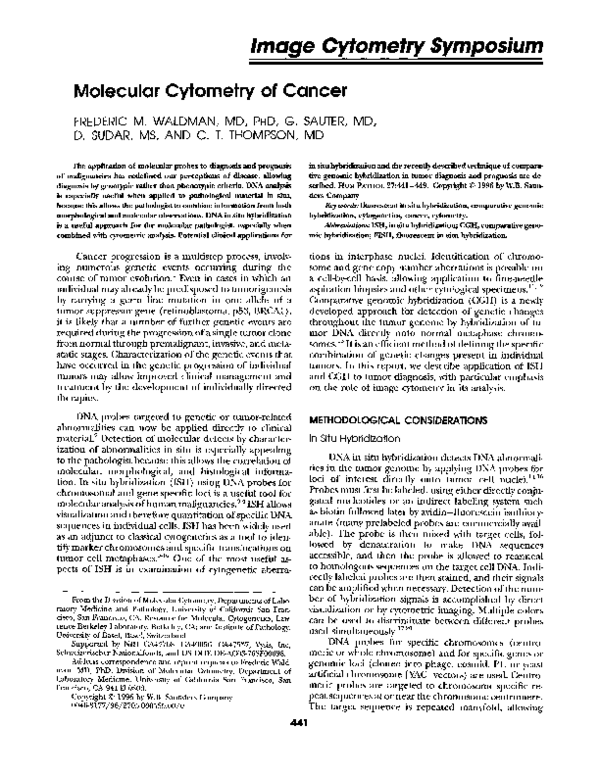(PDF) Molecular cytometry of cancer (PDF) Molecular cytometry of cancer