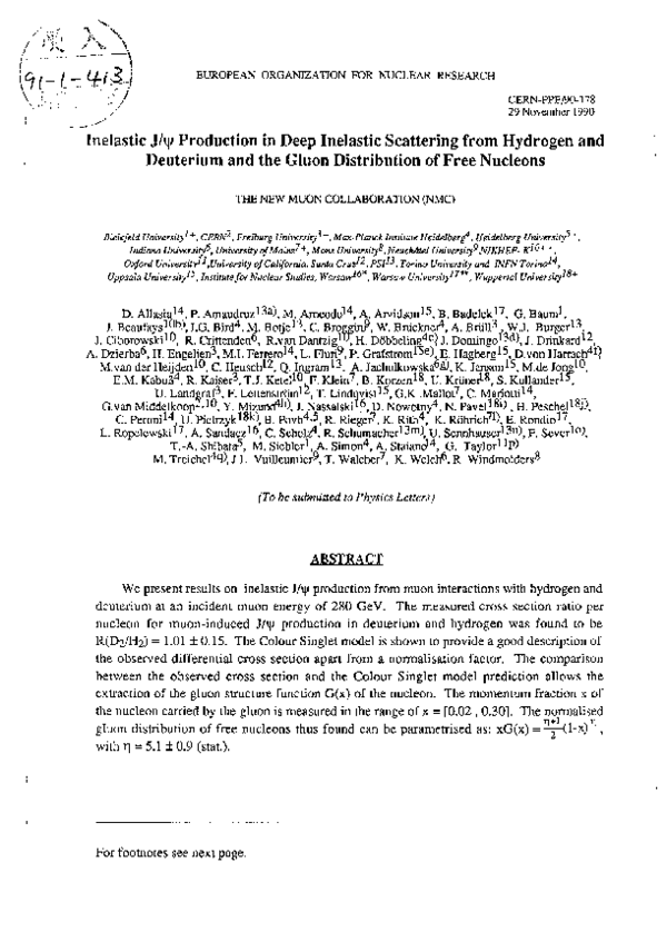 (PDF) Inelastic J/psi production in deep inelastic scattering from hydrogen and deuterium and ...