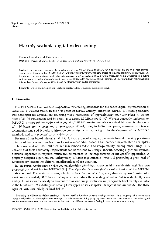 Pdf Flexible Scalable Digital Video Coding Cesar Gonzales