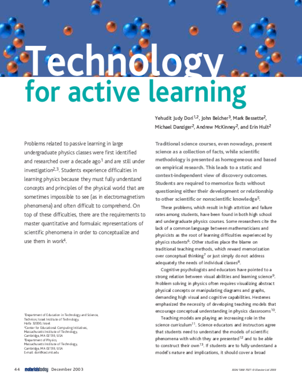 (PDF) Technology for active learning