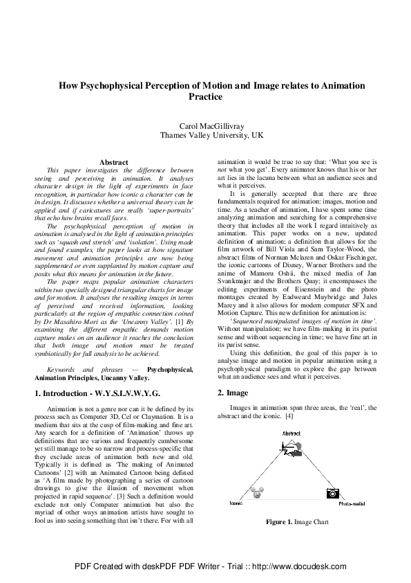 (PDF) How Psychophysical Perception of Motion and Image relates to ...