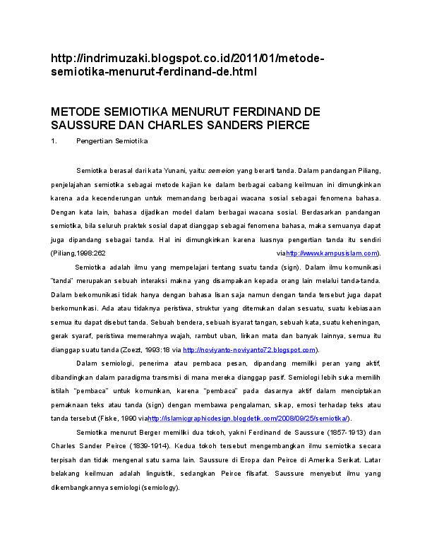 (DOC) Semiotia menurut saussure n peirce
