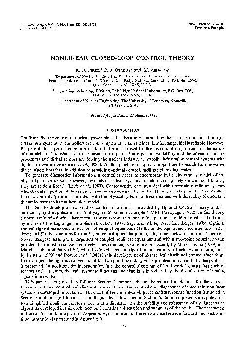 (PDF) Nonlinear closed-loop control theory