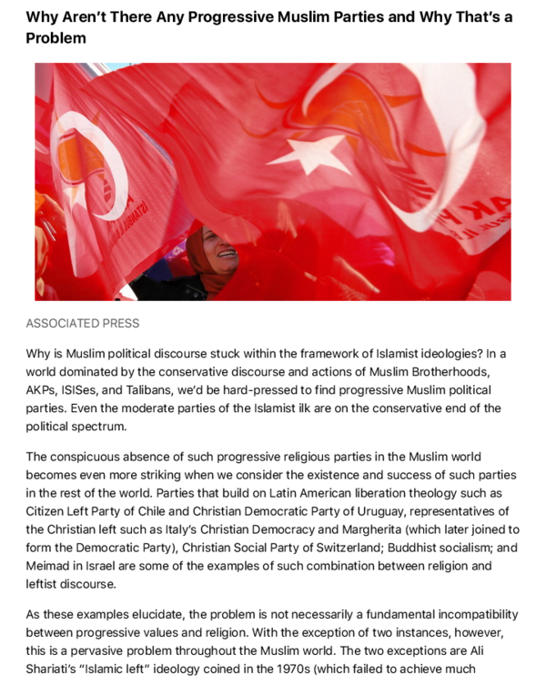 (PDF) Why Aren't There Any Progressive Muslim Parties and Why That's a ...