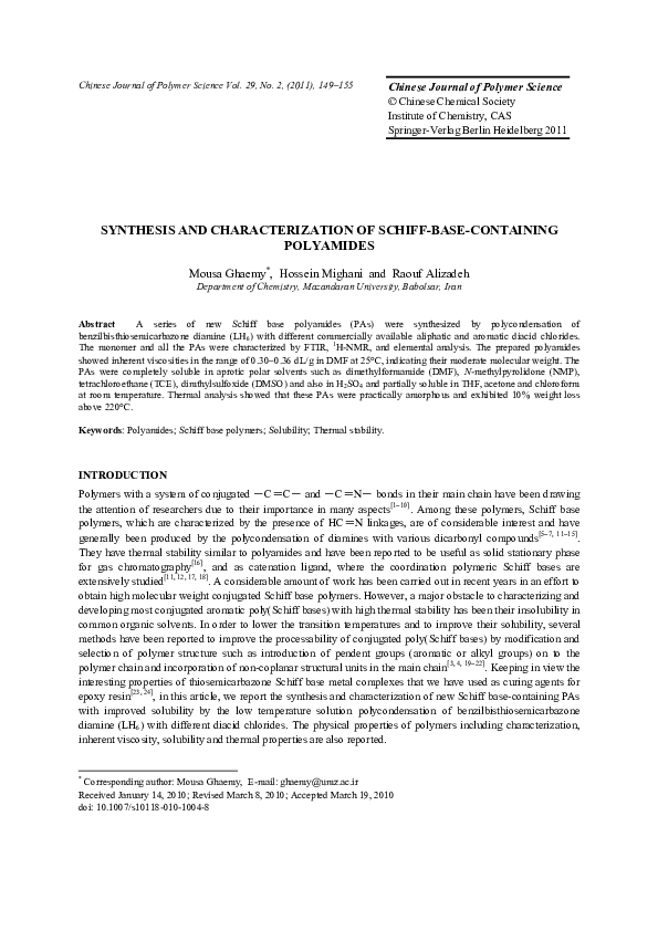 (PDF) Synthesis and characterization of Schiff bases from chitosan and salicylaldehyde derivatives