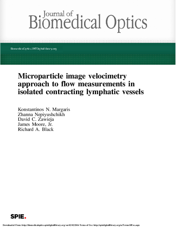 (PDF) Microparticle image velocimetry approach to flow measurements in ...
