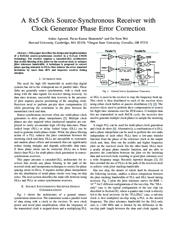 (PDF) A 8×5 Gb/s source-synchronous receiver with clock generator phase ...