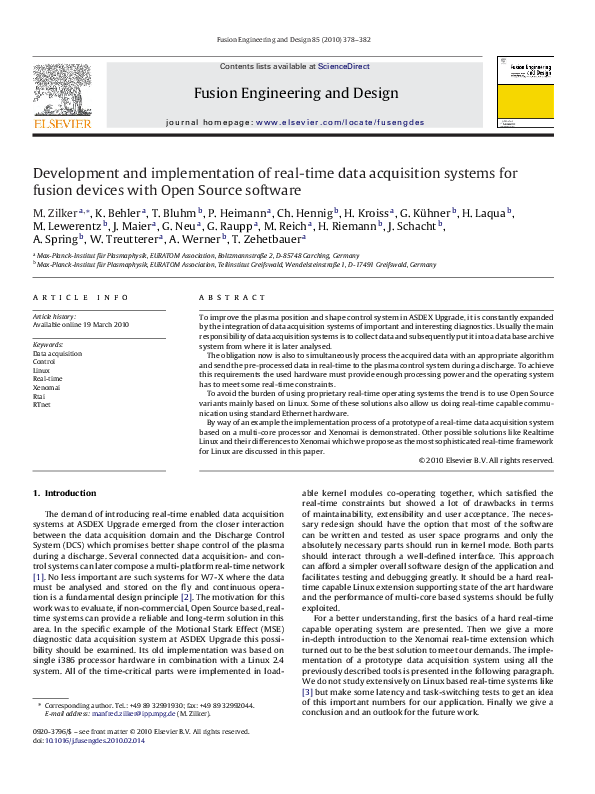 (PDF) Development and implementation of real-time data acquisition ...