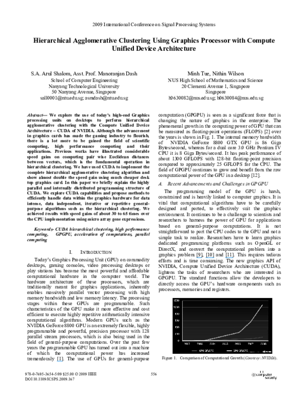 Pdf Hierarchical Agglomerative Clustering Using Graphics Processor