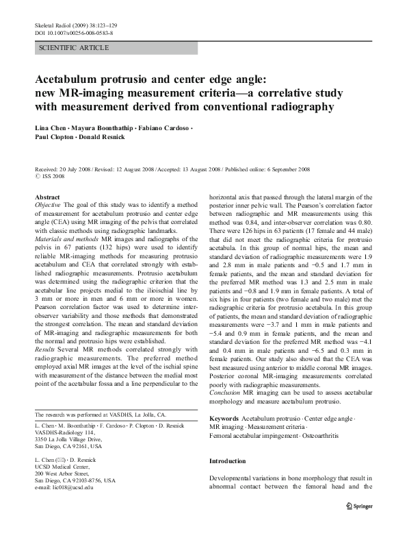 (PDF) Acetabulum protrusio and center edge angle: new MR-imaging ...