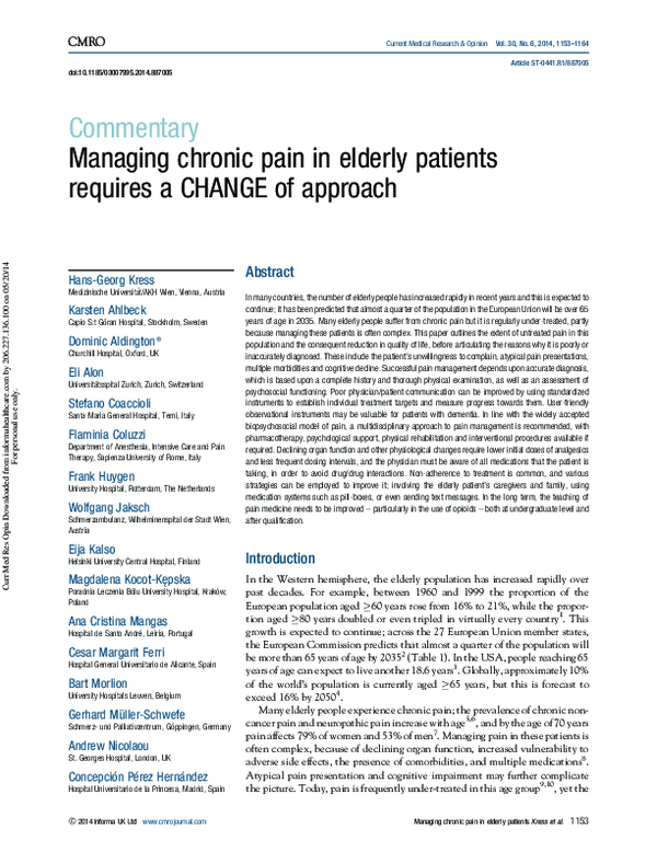 (PDF) Managing chronic pain in elderly patients requires a CHANGE of ...