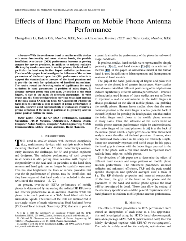 (PDF) Effects of Hand Phantom on Mobile Phone Antenna Performance