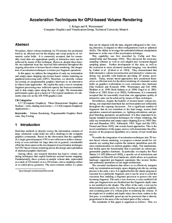 (PDF) Acceleration Techniques for GPU-based Volume Rendering