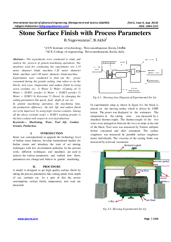 (PDF) Stone Surface Finish with Process Parameters