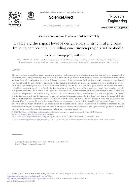 (PDF) Evaluating the impact level of design errors in structural and ...