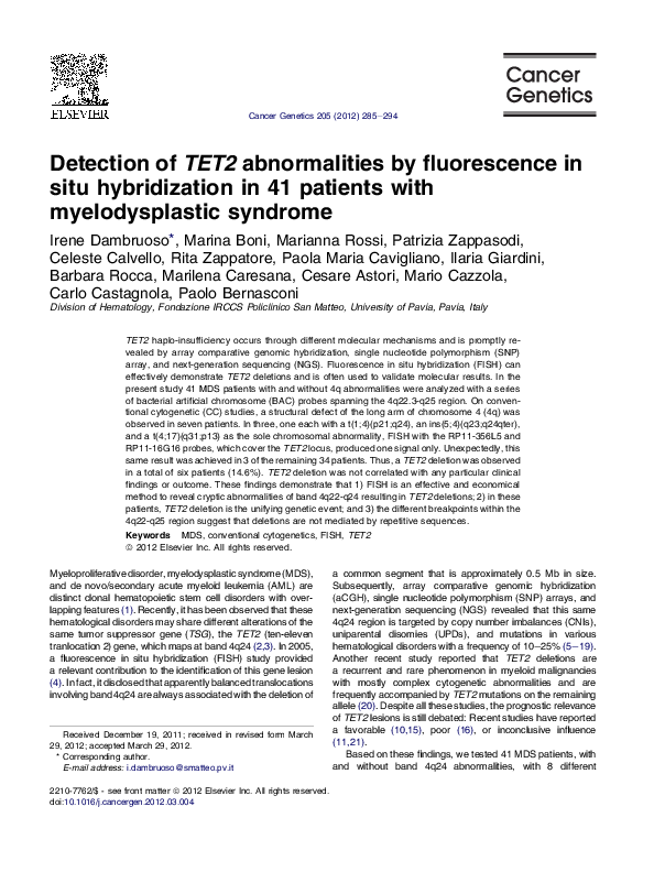 (PDF) Detection of TET2 abnormalities by fluorescence in situ ...