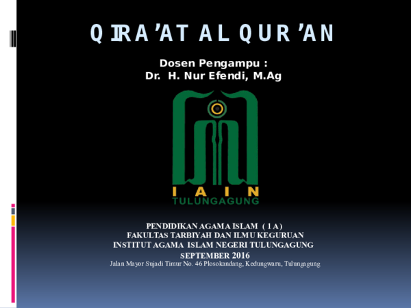 (PPT) QIRAAT AL QURAN