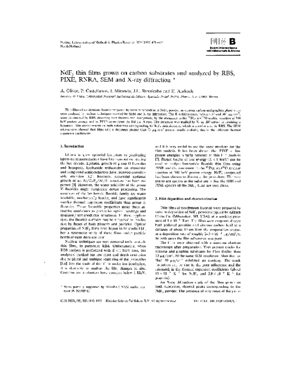(PDF) NdF3 thin films grown on carbon substrates and analyzed by RBS ...