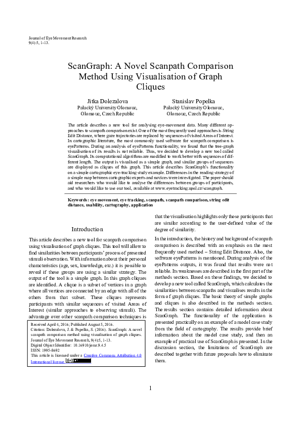 (PDF) ScanGraph: A novel scanpath comparison method using visualization of graph cliques