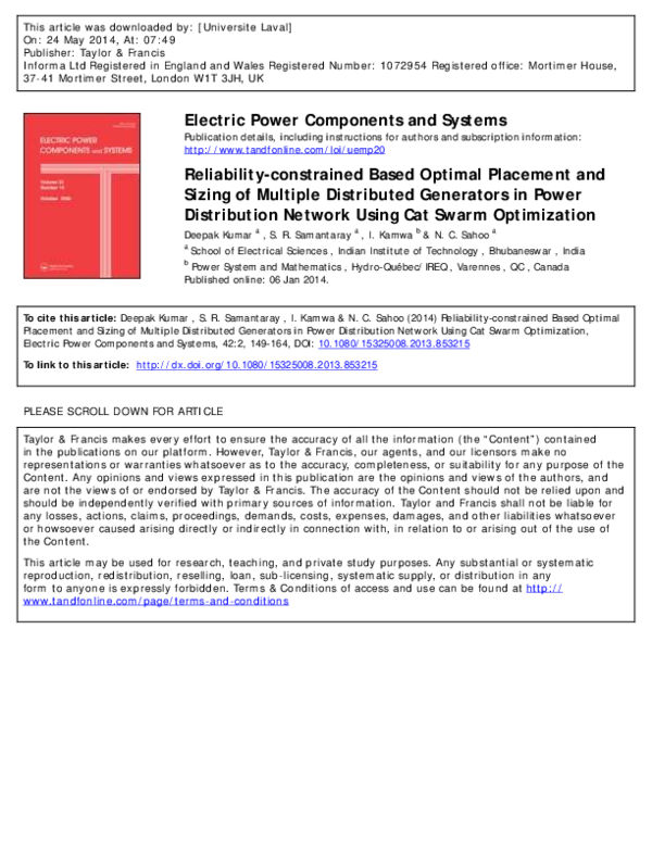Pdf Optimal Location And Sizing Of Dg In Distribution System Using Moth Swarm Optimization 