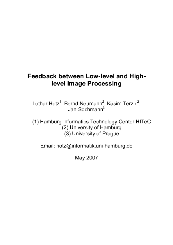 (PDF) Feedback Between Low-Level and High-Level Image Processing