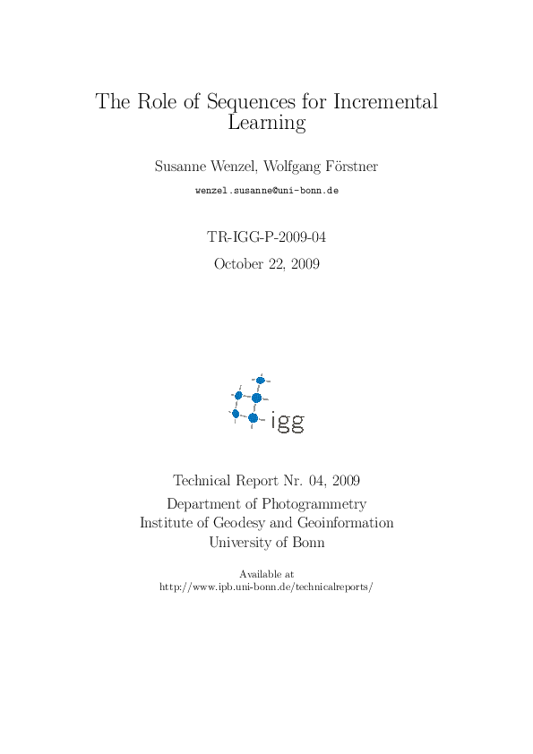 (PDF) The Role of Sequences for Incremental Learning