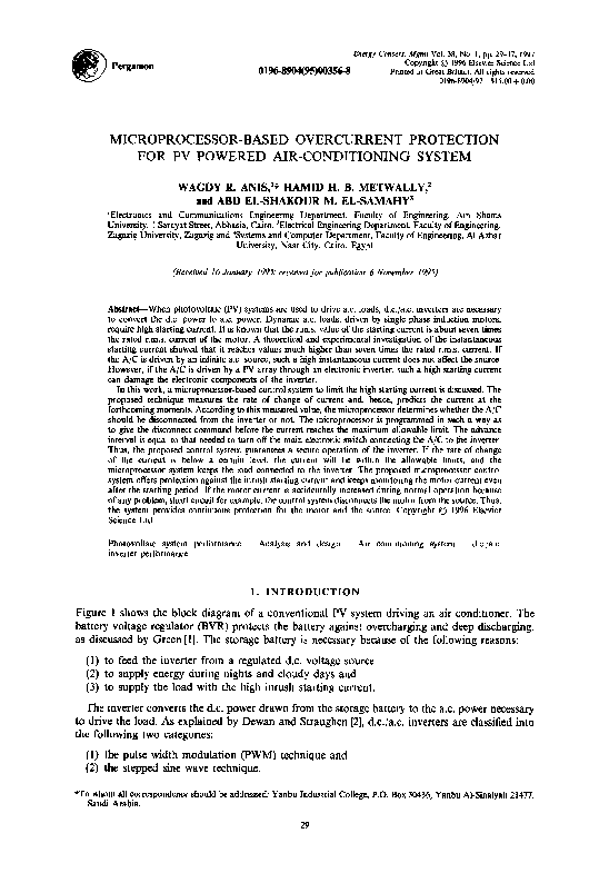 (PDF) Microprocessor-based overcurrent protection for PV powered air ...