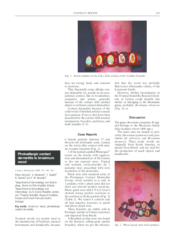 (PDF) Photoallergic contact dermatitis to brosimum wood