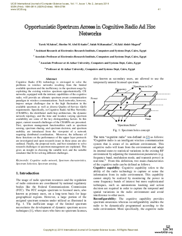 (PDF) Opportunistic Spectrum Access in Cognitive Radio Networks: A Queueing Analytic Model and ...