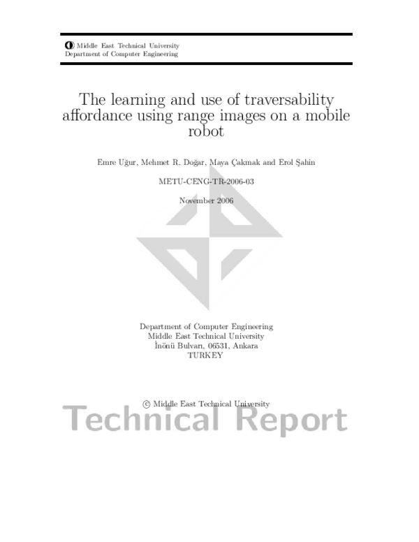 (PDF) The learning and use of traversability affordance using range images on a mobile robot