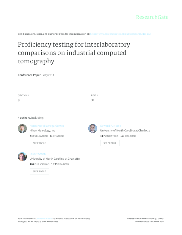 (PDF) Proficiency testing for interlaboratory comparisons on industrial ...