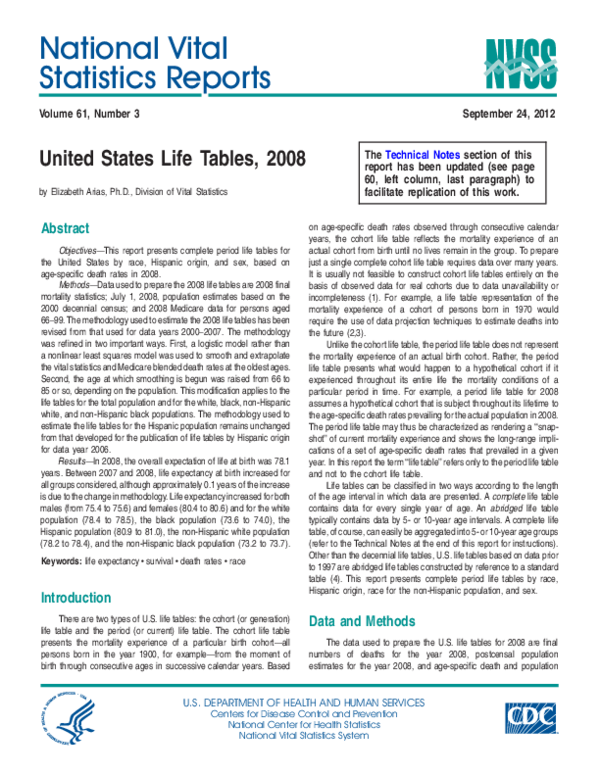(PDF) National Vital Statistics Reports