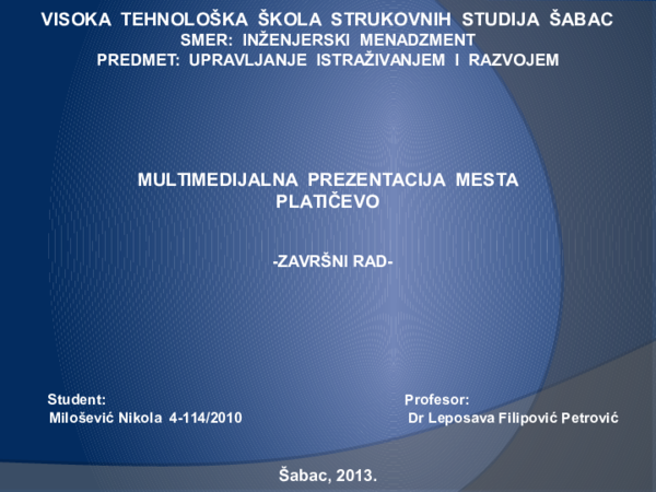 (PPT) Prezentacija mesta Platicevo Seminarski rad