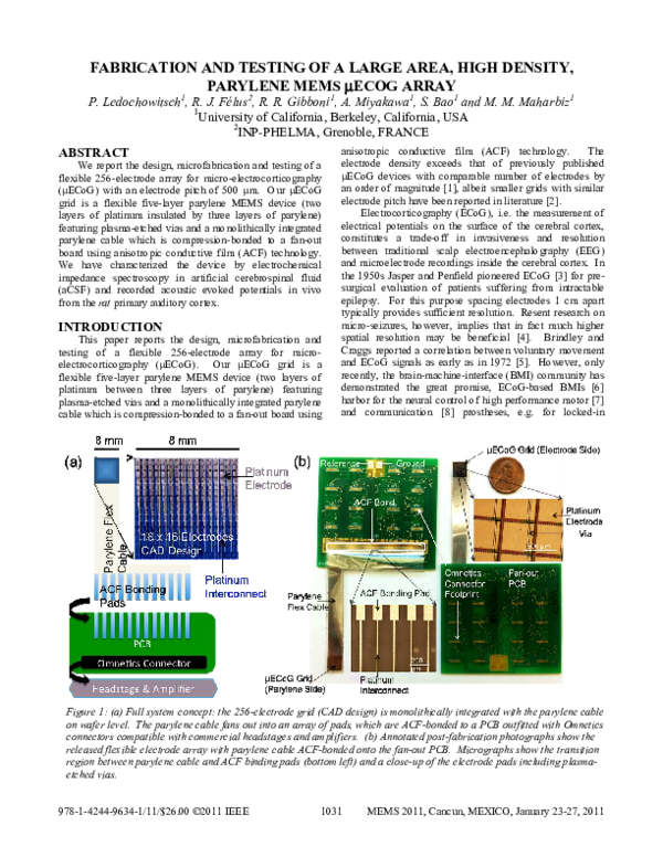 (PDF) Fabrication and testing of a large area, high density, parylene ...